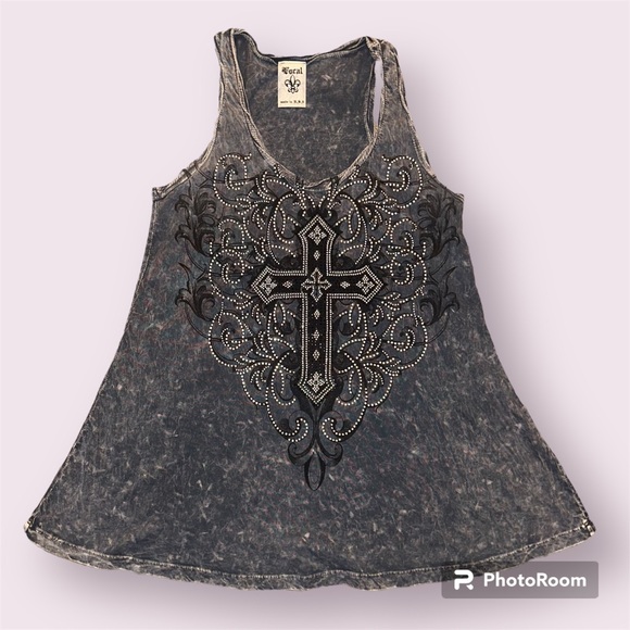 Vocal | Tops | Vocal Cross Rhinestone Tank | Poshmark